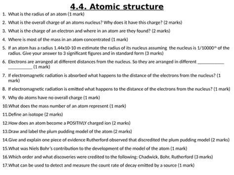 Atomic Structure 4 4 Aqa Separate Science Physics Higher Tier 2019