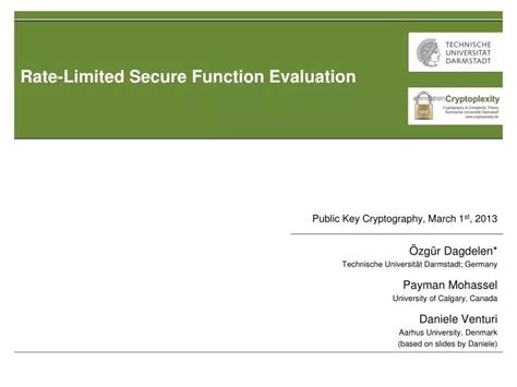 Ppt Rate Limited Secure Function Evaluation Powerpoint Presentation
