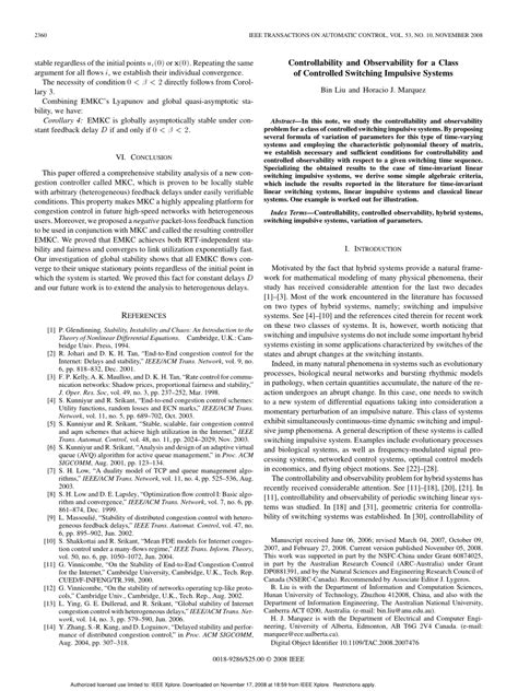 Pdf Controllability And Observability For A Class Of Controlled Switching Impulsive Systems