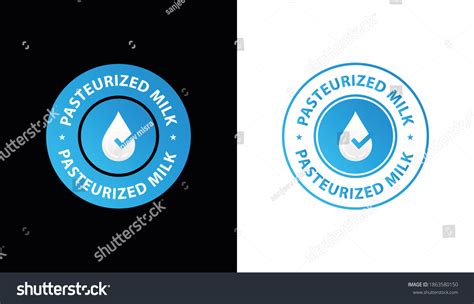 Pasteurized Milk Vector Symbol Blue Stamp Stock Vector Royalty Free 1863580150 Shutterstock