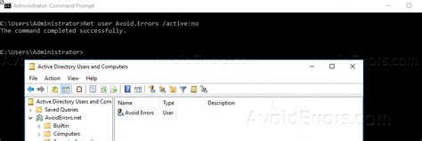 Disable A User Account Windows Server AvoidErrors