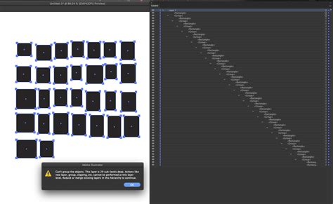 Cannot Perform Layer Actions Error The Layer Is 29 Sub Levels Deep R AdobeIllustrator
