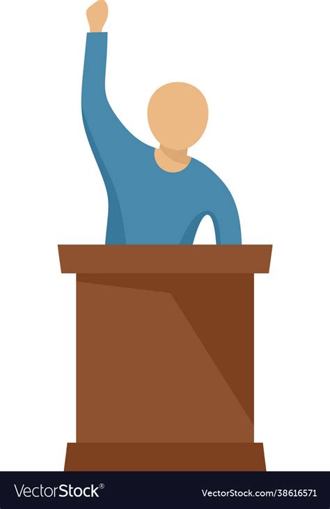 Speaking Protester Icon Flat Isolated Royalty Free Vector