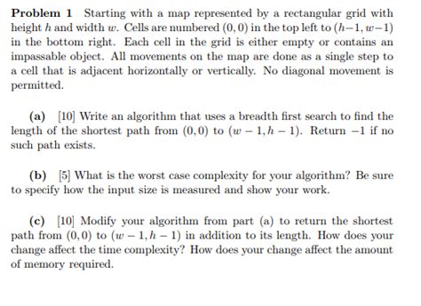 Solved Problem Starting With A Map Represented By A Chegg