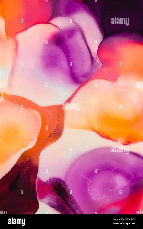 Abstract Image Featuring Vibrant Orange Pink And Blue Hues With Fluid Like Patterns Suggesting