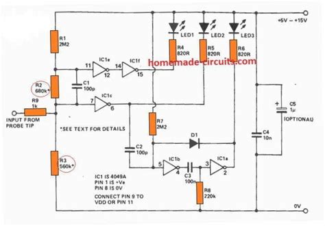 Digital Logic Probe Schematic Diagram Circuit Diagram