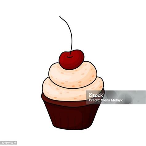 예쁜 낙서 컵 케이크 메뉴 카페 비스트로 레스토랑 다방 빵집 라벨 포스터 배너 전단지 및 포장을위한 스케치 요소를 디자인하십시오