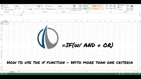 Using The If Function With And Or And Nested Ifs Youtube
