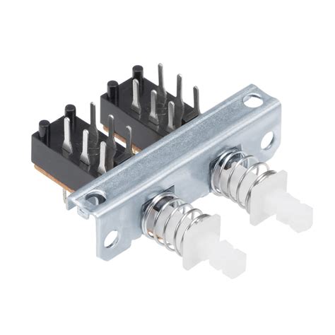 Uxcell Interlock Push Button Switch Piano Type DPDT 6 Pin 2 Row Amazon Com Industrial Scientific