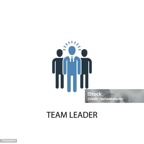 팀 리더 개념 2 컬러 아이콘입니다 간단한 파란색 요소 그림입니다 팀 리더 개념 기호 디자인 웹 및 모바일 Ui Ux에 사용할