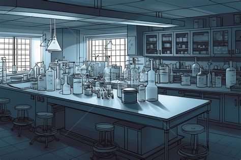 化学实验室平面插图插画图片下载 正版图片600139375 摄图网