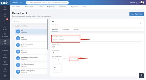 Adding And Modifying Departments