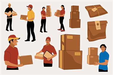 Courier Delivery Vector Set Graphic By Alit Design · Creative Fabrica