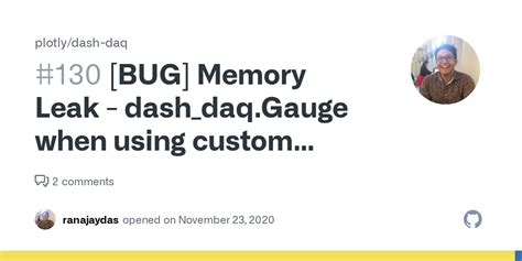 Bug Memory Leak Dashdaqgauge When Using Custom Range For The