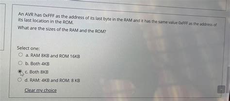 solved an avr has 0xfff as the address of its last byte in the ram
