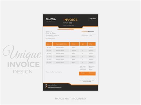 Premium Vector Unique Invoice Design Template
