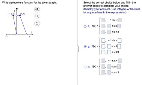 Solved Write A Piecewise Function For The Given Graph Chegg