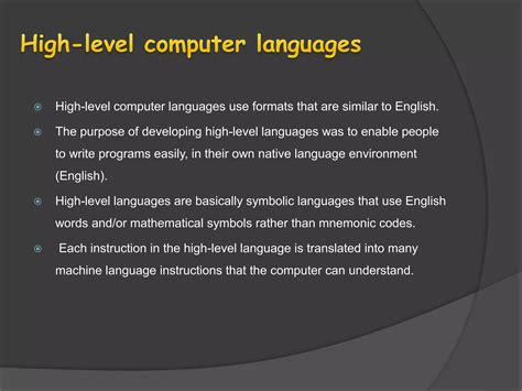 Features Of Machine Language Assembly Language High Level Language And Their Advantages