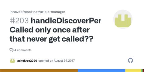 handlediscoverperipheral called only once after that never get called