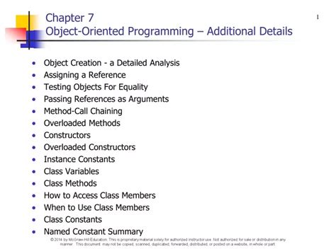 Ppt Chapter 7 Object Oriented Programming Additional Details Powerpoint Presentation Id