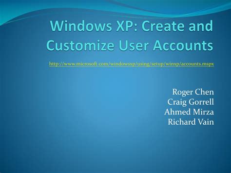 ppt windows xp create and customize user accounts powerpoint
