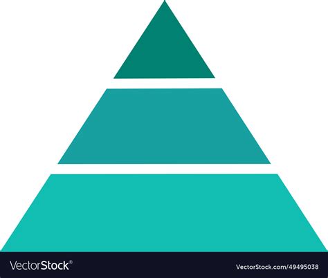 Three Level Pyramid Colorful Icon Divided And Cut Vector Image
