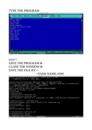 Step To Program In Tasm DOC