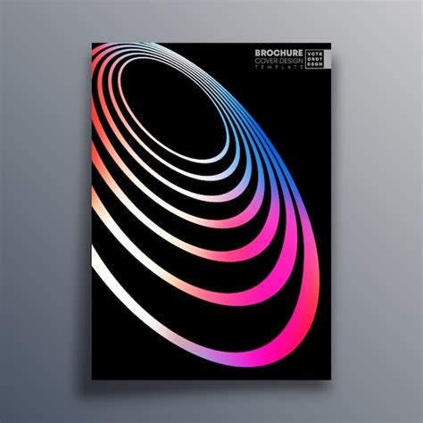 Premium Vector Cover With Colorful Gradient Orbital Lines