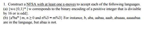 solved construct a nfs a with at least one e moves to accept