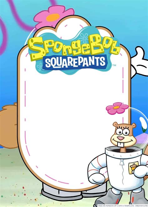 20 Sandy Cheeks Canva Birthday Invitation Templates Birthday