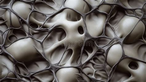 Organic Network Of Interconnected Smooth Abstract Forms In A Neutral