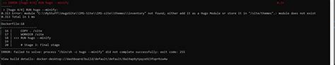 error when building hugo website locally using docker support hugo