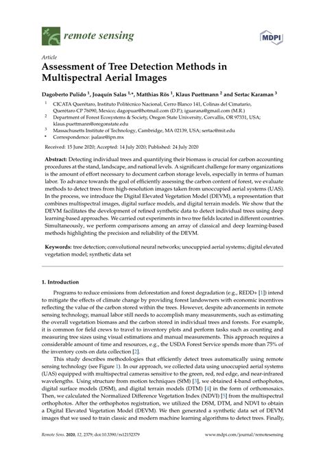 pdf assessment of tree detection methods in multispectral aerial images