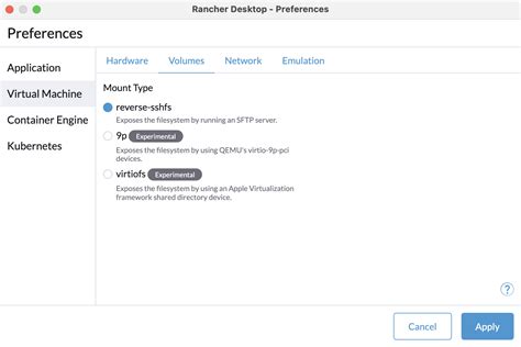 Volumes Macos And Linux Rancher Desktop Docs