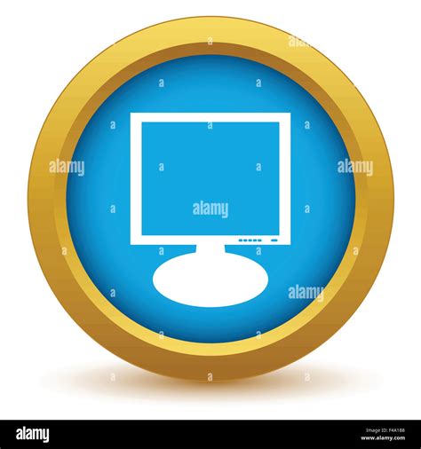 Gold Monitor Icon Stock Photo Alamy