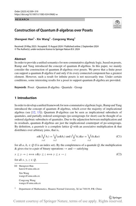 Construction Of Quantum B Algebras Over Posets Request Pdf