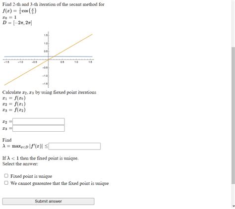 Solved Find Th And Th Iteration Of The Secant Method For Chegg