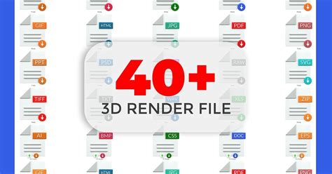 Documents File Format 3d Rendering Icon Bundle · Creative Fabrica