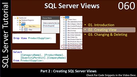 Views Part 2 Creating Sql Server Views Ssms Tsql Tutorial 60
