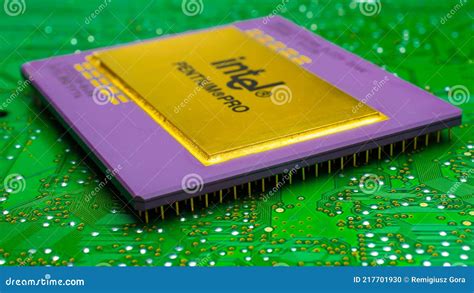 Large Gilded Ceramic Processor Intel Pentium Pro Gold Recovery And Recycling Royalty Free
