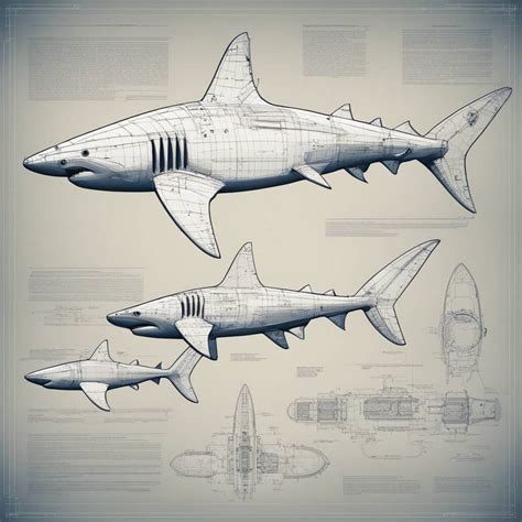 Great White Shark Blueprint By Joshuthevampire On Deviantart