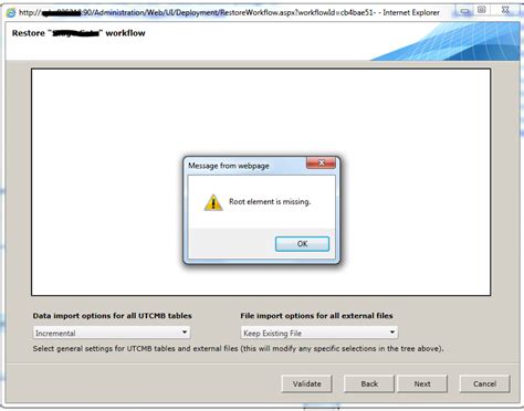 Error Message Root Element Is Missing Genpact Cora Knowledge Center