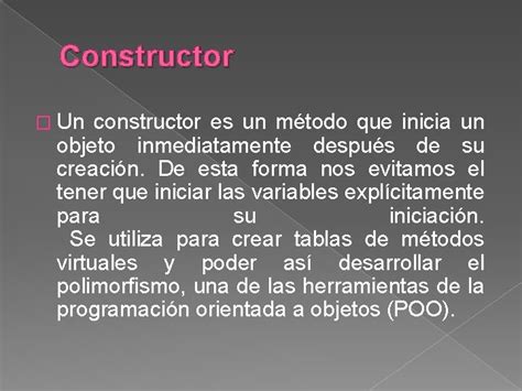 Constructores En Clases Derivadas Constructor Un Constructor Es