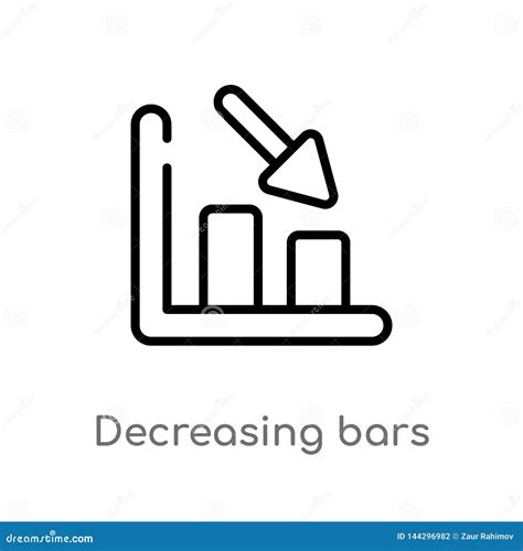 Outline Decreasing Bars Chart Vector Icon Isolated Black Simple Line Element Illustration From