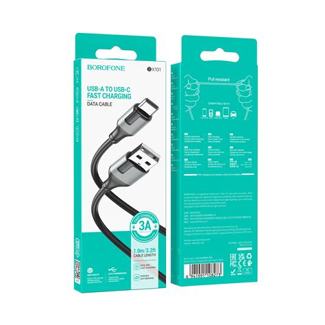 Kabel Borofone Bx101 Creator Usb Na Typ C 3a 1 Metr černý