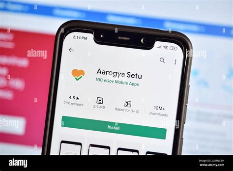 New Delhi India April Arogya Setu Application On Smartphone Application For Tracing