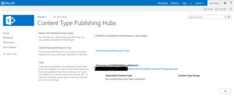 Paul Keyss Sharepoint Blog Sharepoint Online Content Type Hub