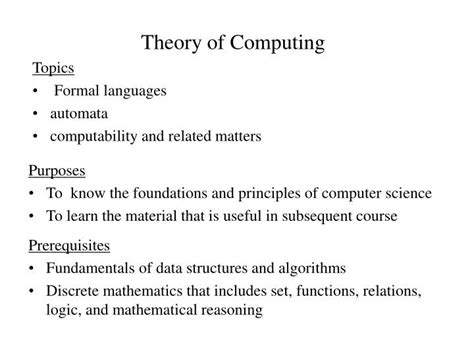 PPT Theory Of Computing PowerPoint Presentation Free Download ID