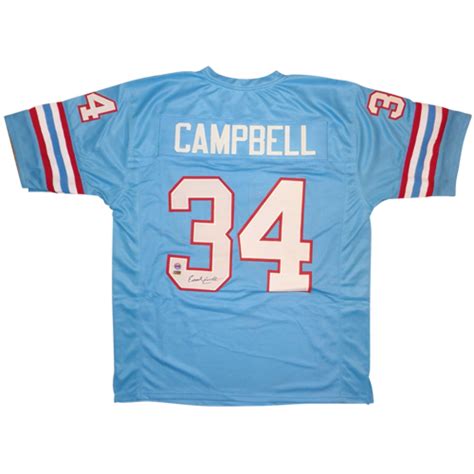 Earl Campbell Autographed Houston Oilers Blue 34 Custom Jersey