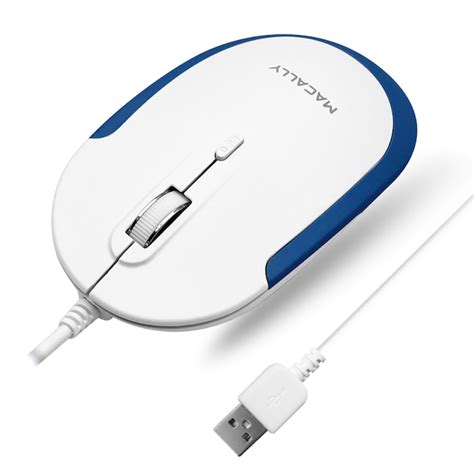 Macally Silent Usb Mouse Wired For Apple Mac Or Windows Pc Laptop
